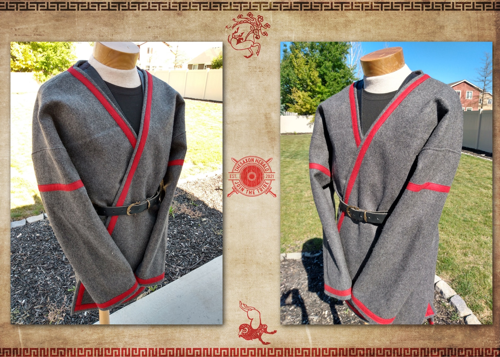 Scythian Kurta: Wool Robe With Felted Trim || Iron Age Nomadic Clothing ...