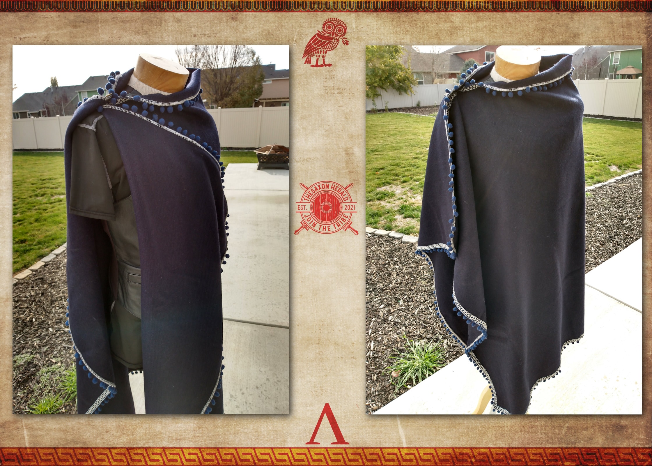 Hellenic Chlamys: Ancient Greek Wool Cloak || Authentic Handcrafted ...