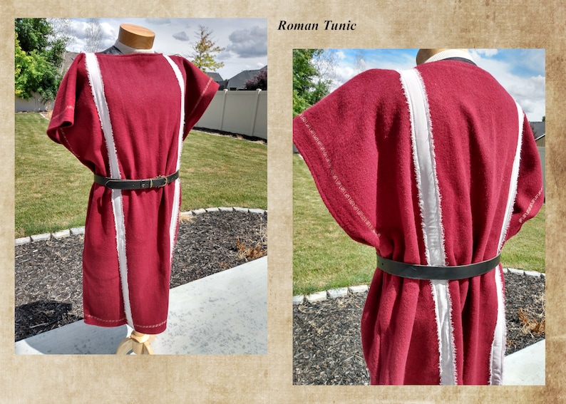 Legionary Roman Tunic With Frayed Trim SPQR Iron Age Clothing Roman ...