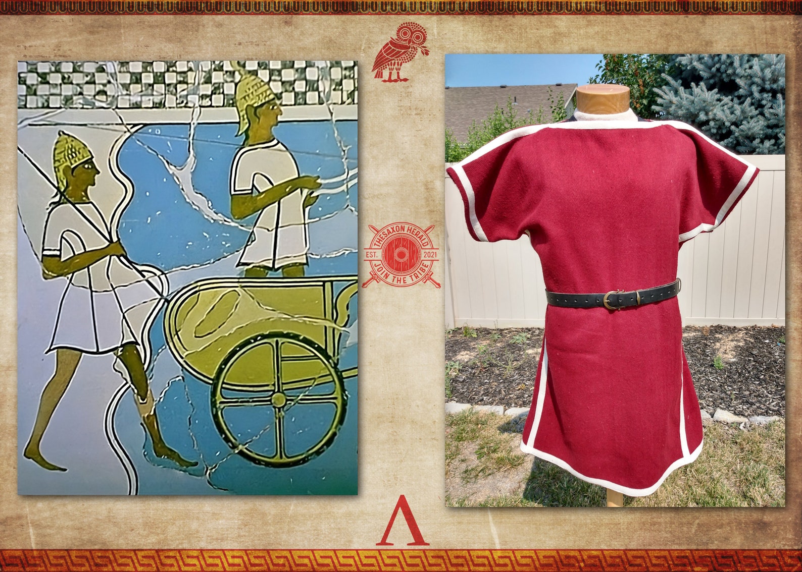 Mycenaean Charioteer Tunic: Bronze Age Greek Wool Garment || Authentic ...