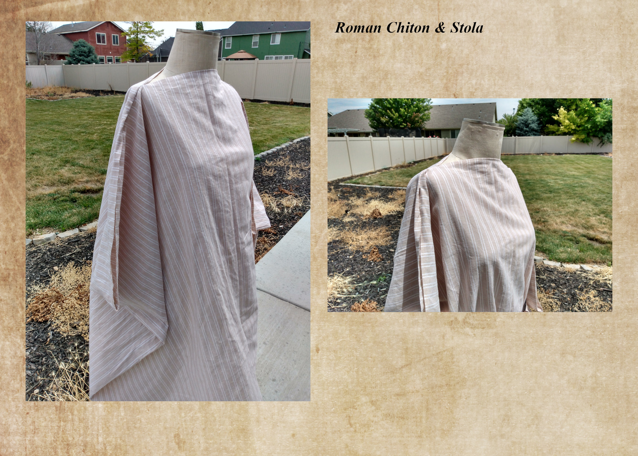 Roman Cotton Female Clothes Stola & Chiton Set Ancient - Etsy