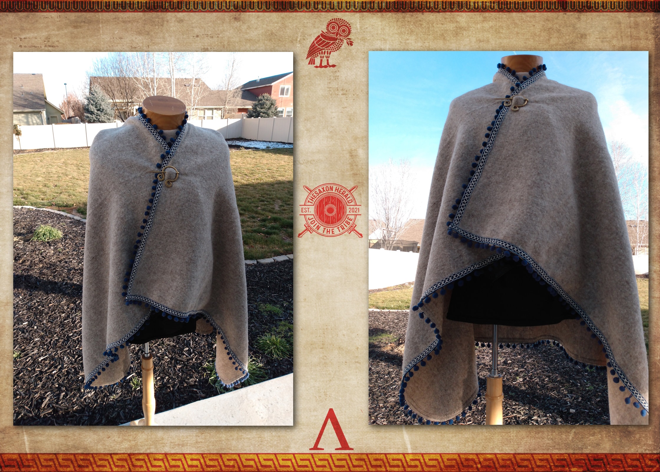Hellenic Chlamys: Ancient Greek Wool Cloak || Authentic Handcrafted ...