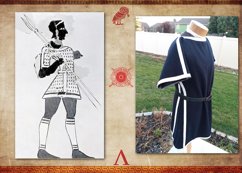 Mycenaean Tunic || Ancient Greek Charioteer Chiton || Archaic Greek ...