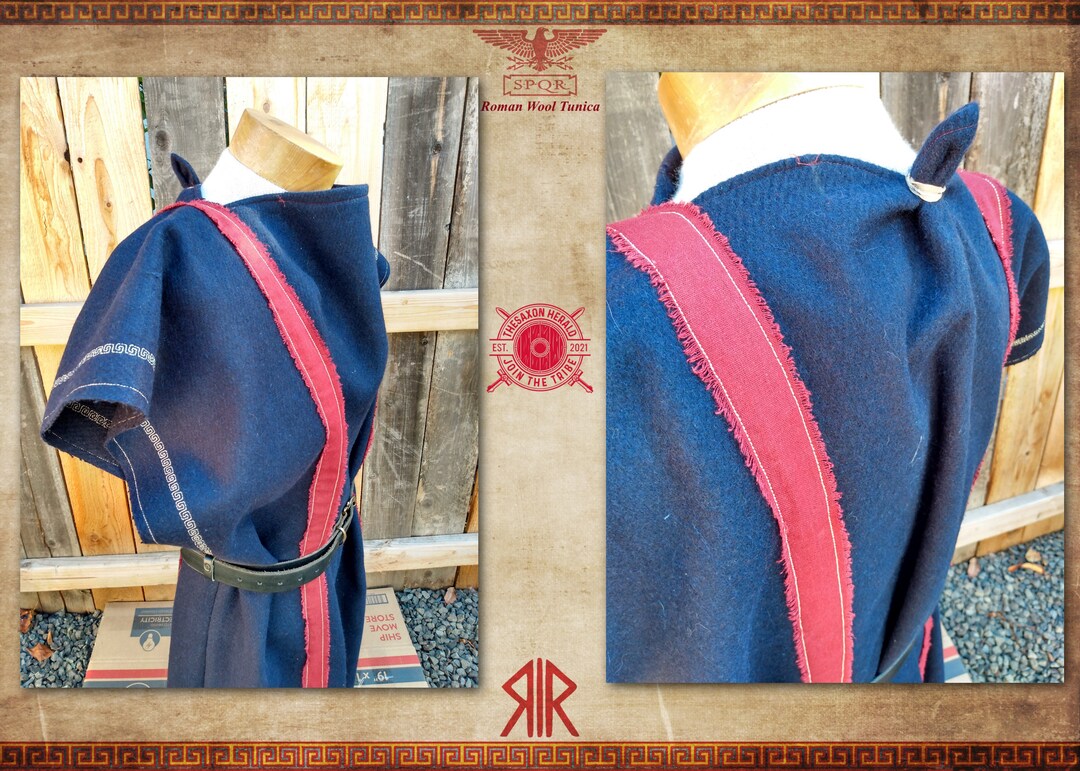 Roman Tunica: Iron Age Wool Tunic With Frayed Clavi || Authentic Roman ...