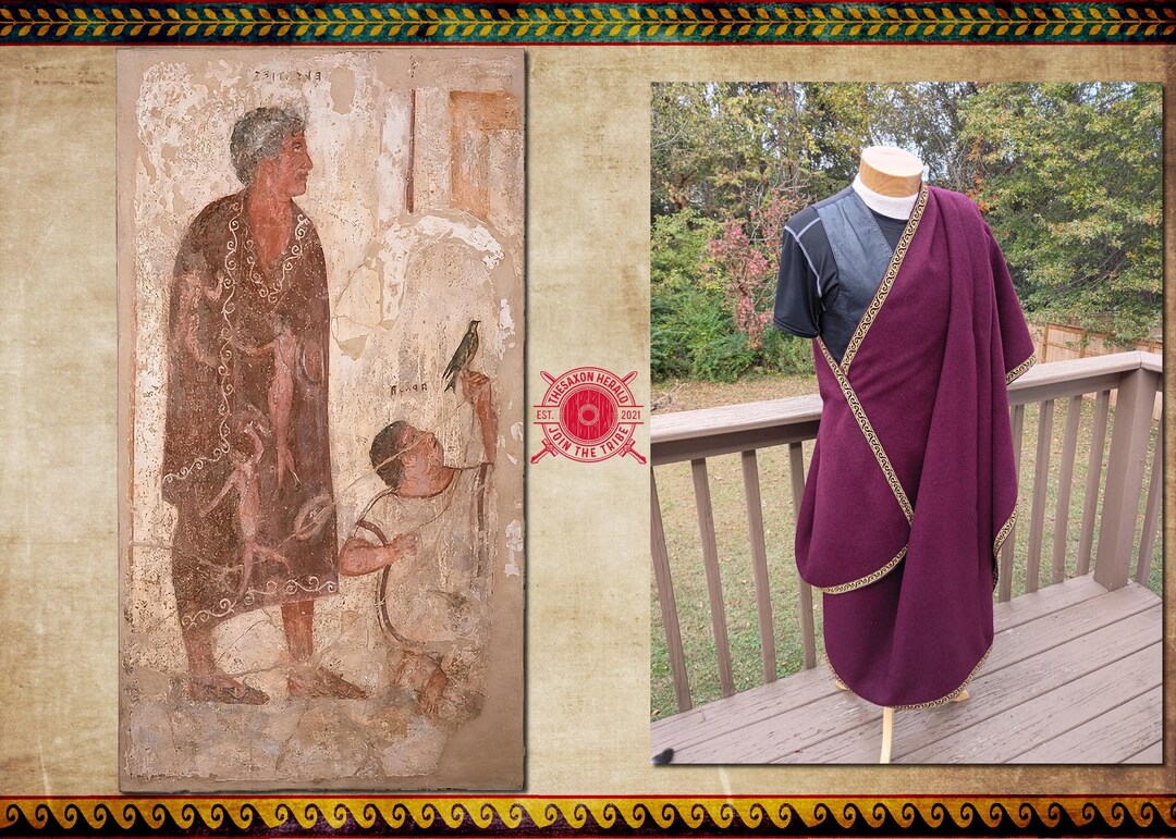Etruscan Wool Palla: Wine-hued Toga Wrap || Archaic Italian Clothing ...