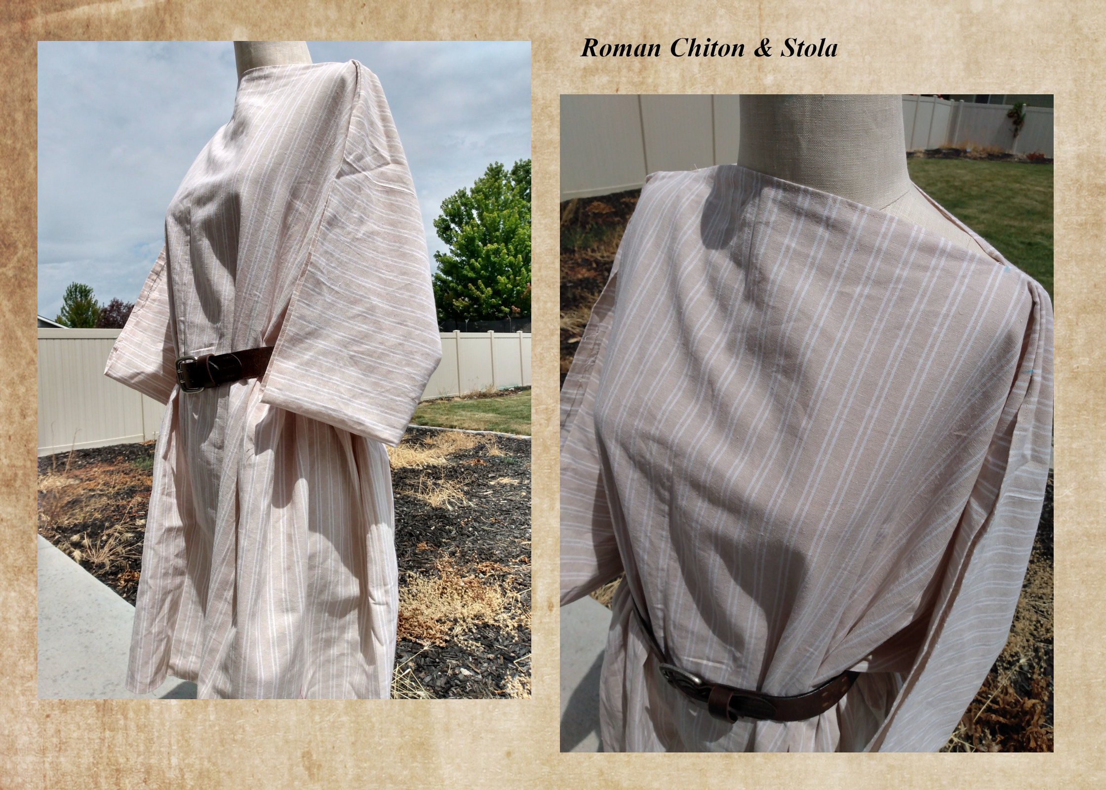 Roman Cotton Female Clothes Stola & Chiton Set Ancient - Etsy