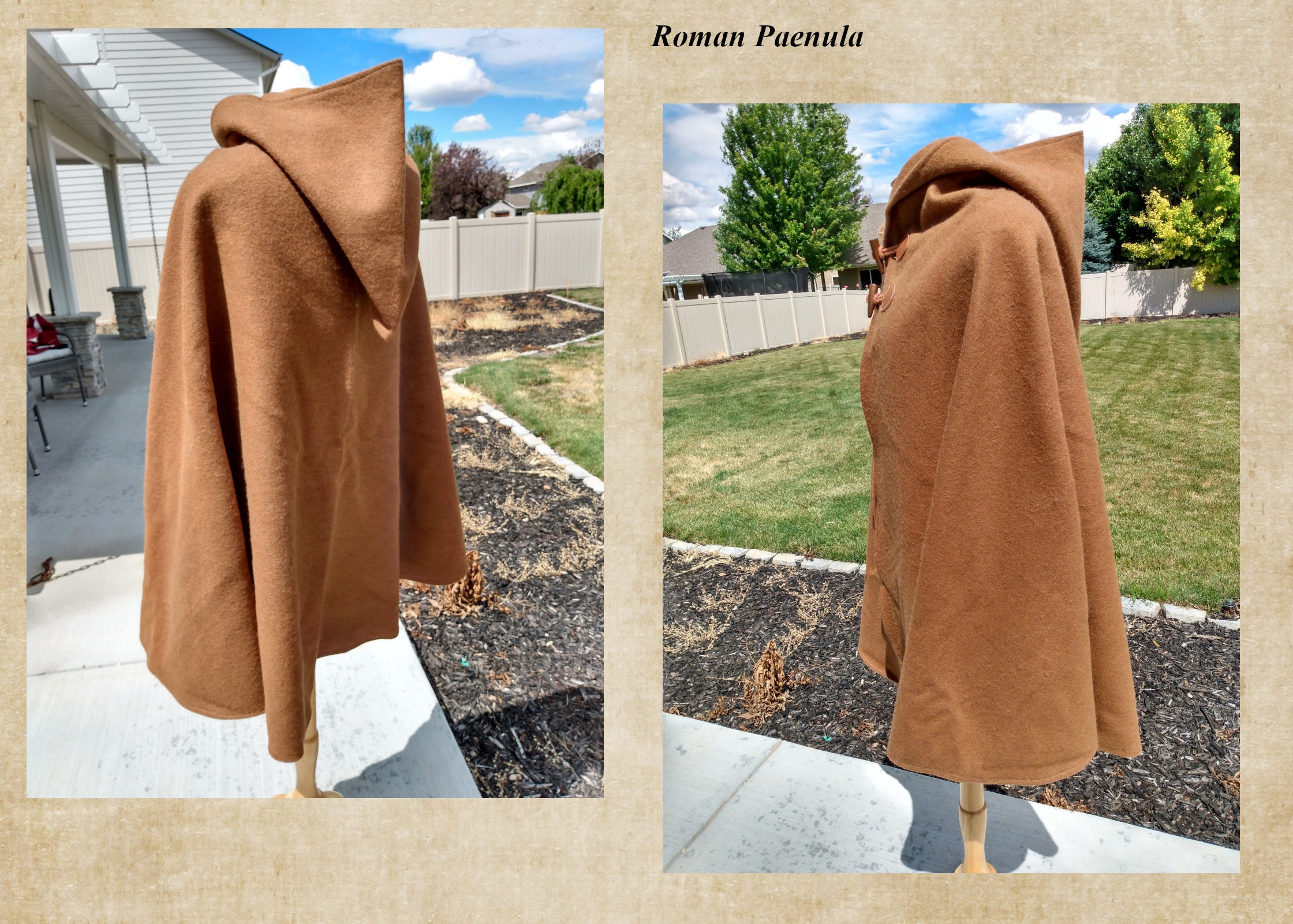 Roman Wool Cloak Paenula SPQR Legionary Clothing From the Iron Age ...