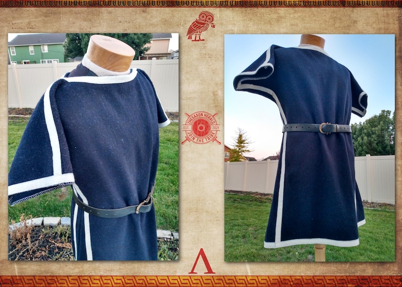 Mycenaean Tunic || Ancient Greek Charioteer Chiton || Archaic Greek ...