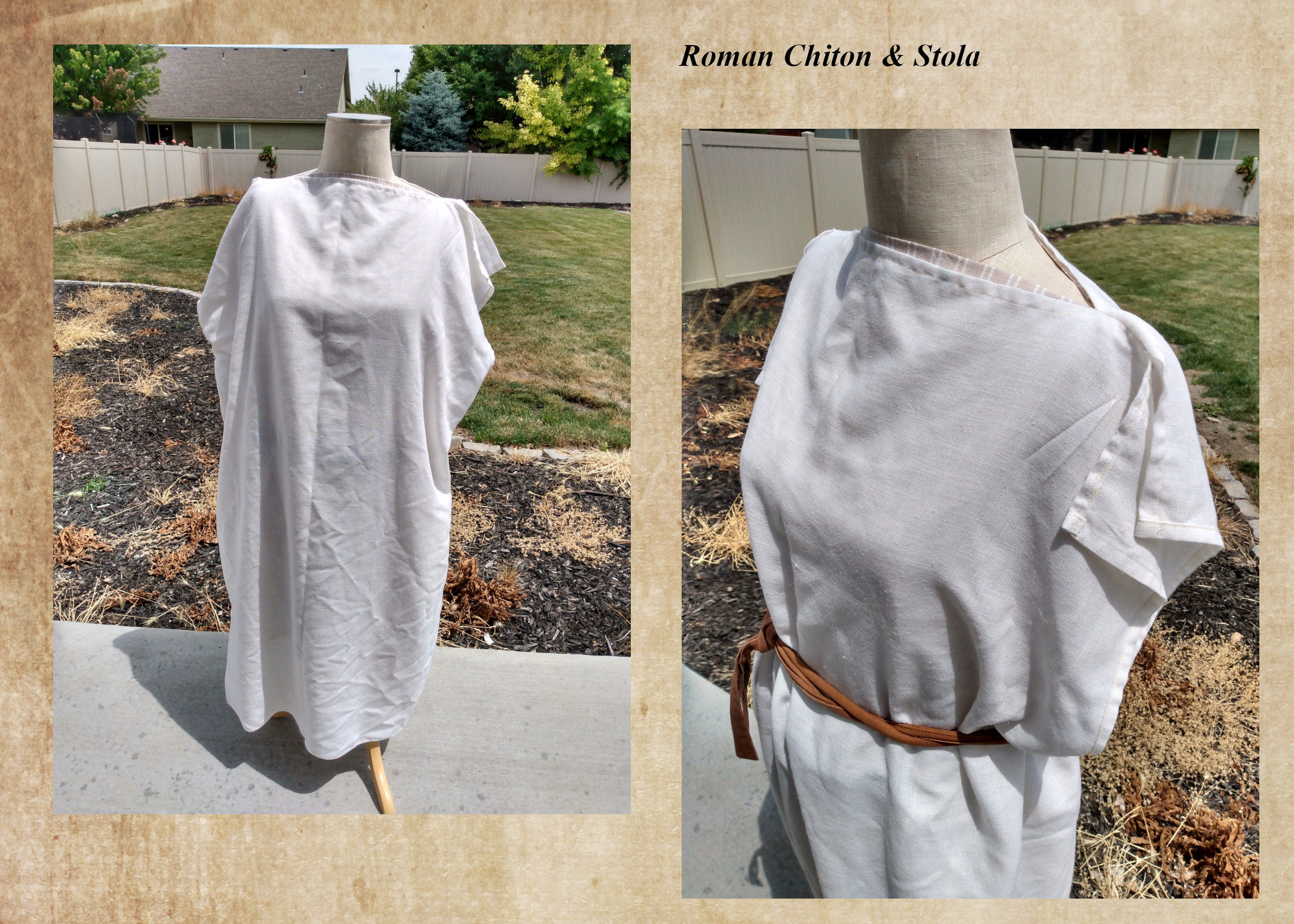 Roman Cotton Female Clothes Stola & Chiton Set Ancient - Etsy
