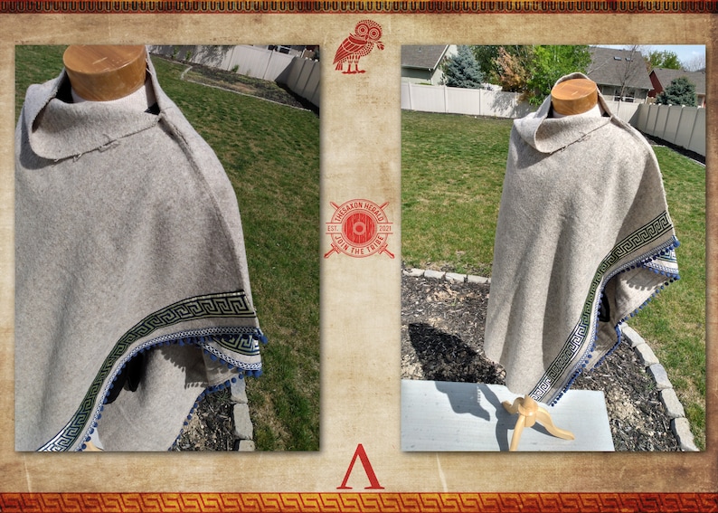 Spartan Chlamys: Authentic Hellenistic Wool Cloak || Classical Greek ...