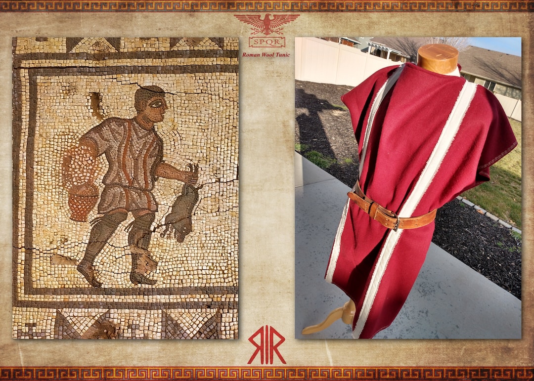 Legionary Roman Tunic With Frayed Trim SPQR Iron Age Clothing Roman ...