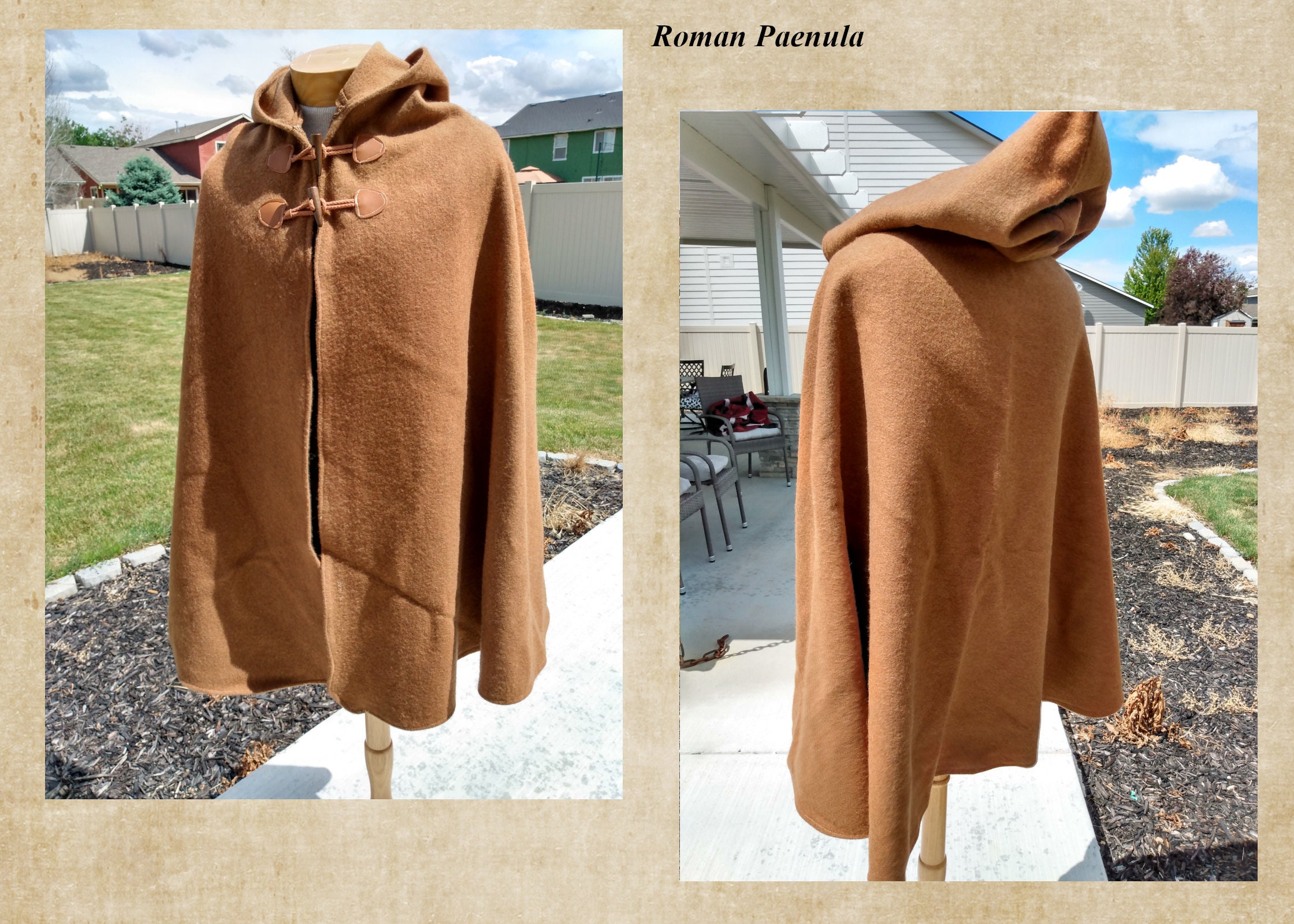 Roman Wool Cloak Paenula SPQR Legionary Clothing From the Iron Age ...