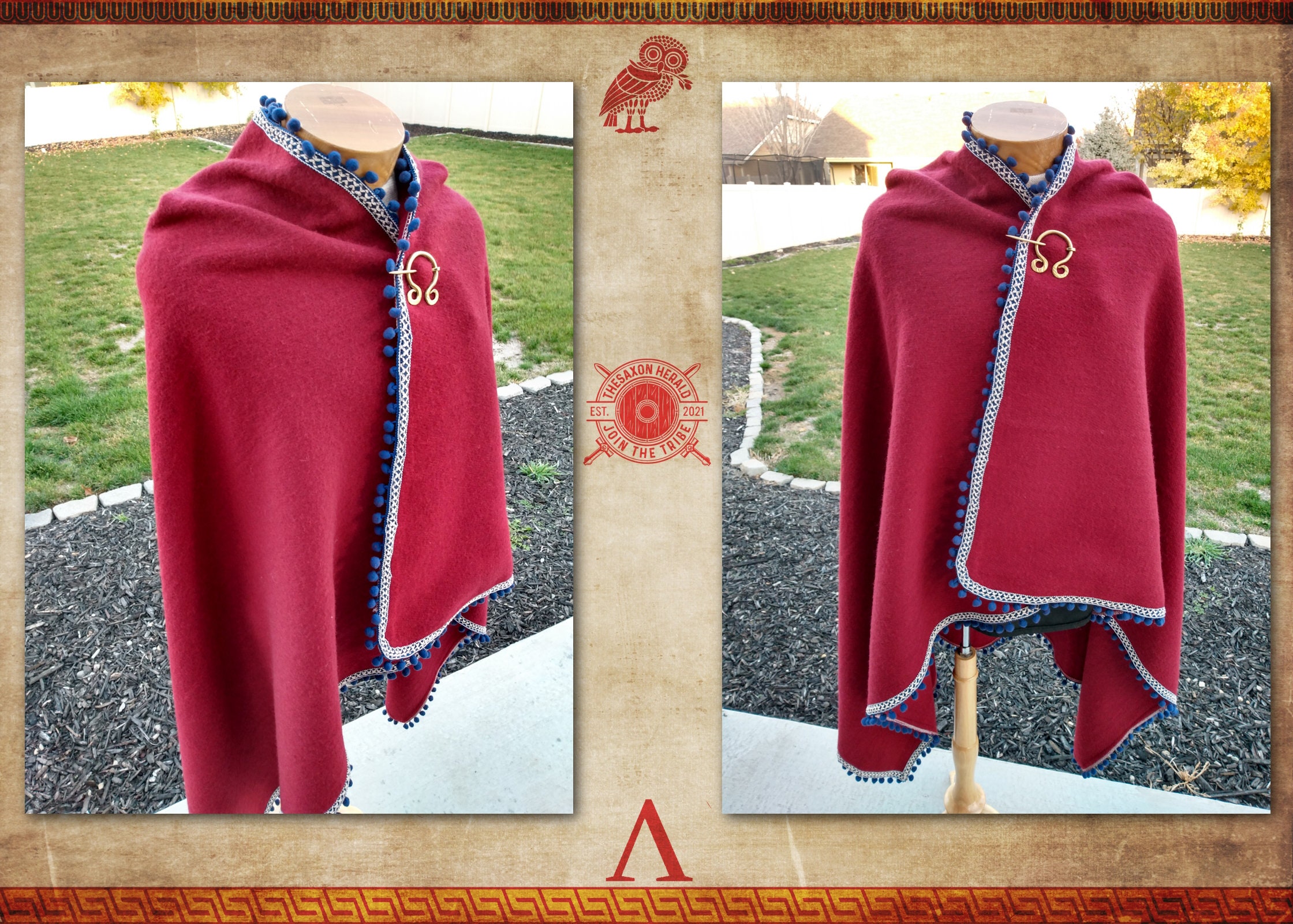 Hellenic Chlamys: Ancient Greek Wool Cloak || Authentic Handcrafted ...