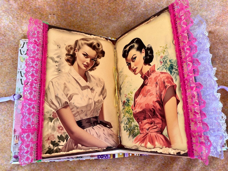Handmade 1950s Fashion Junk Journal - Writing Journal - Unique Gift - Etsy