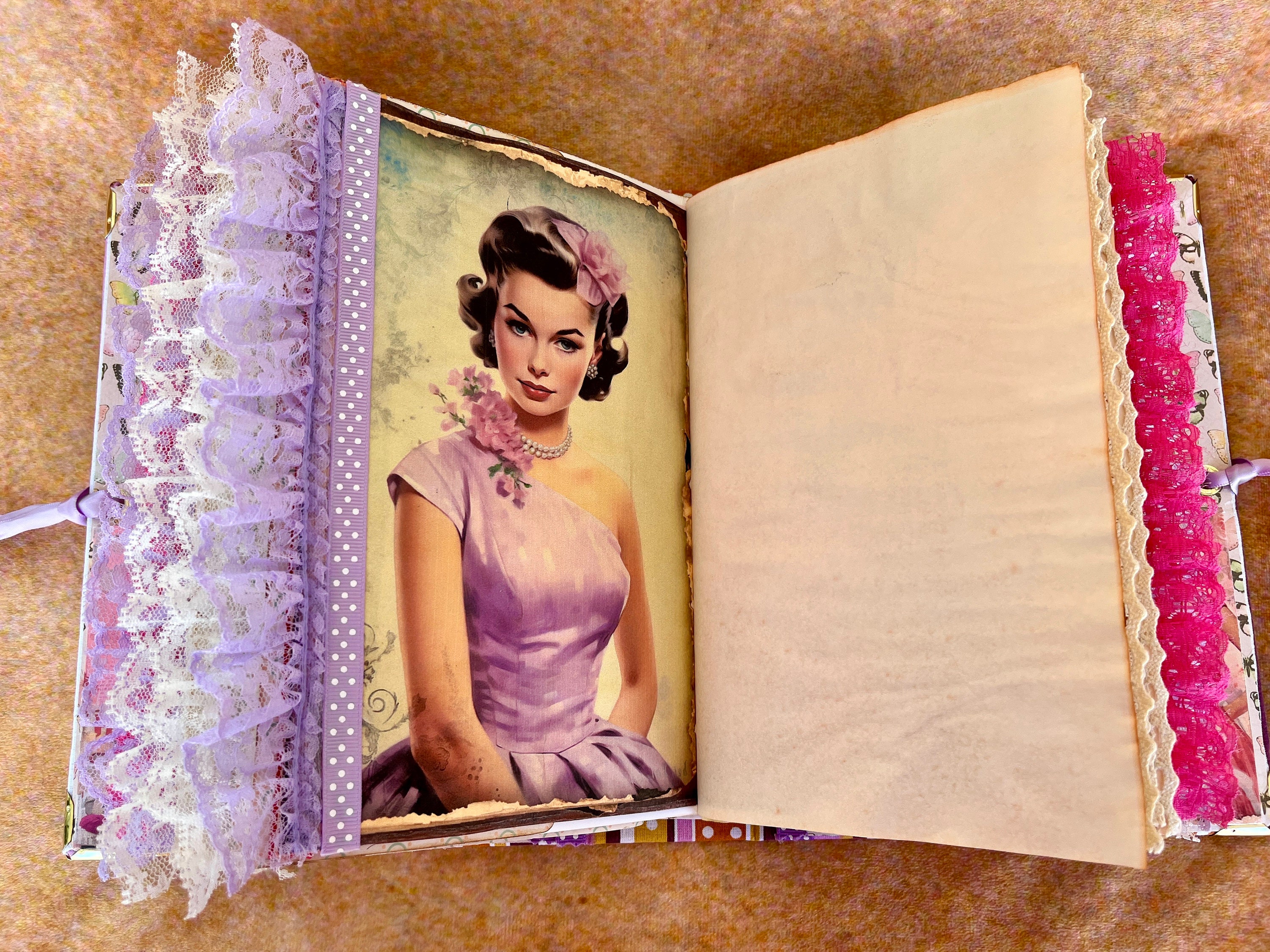Handmade 1950s Fashion Junk Journal - Writing Journal - Unique Gift - Etsy