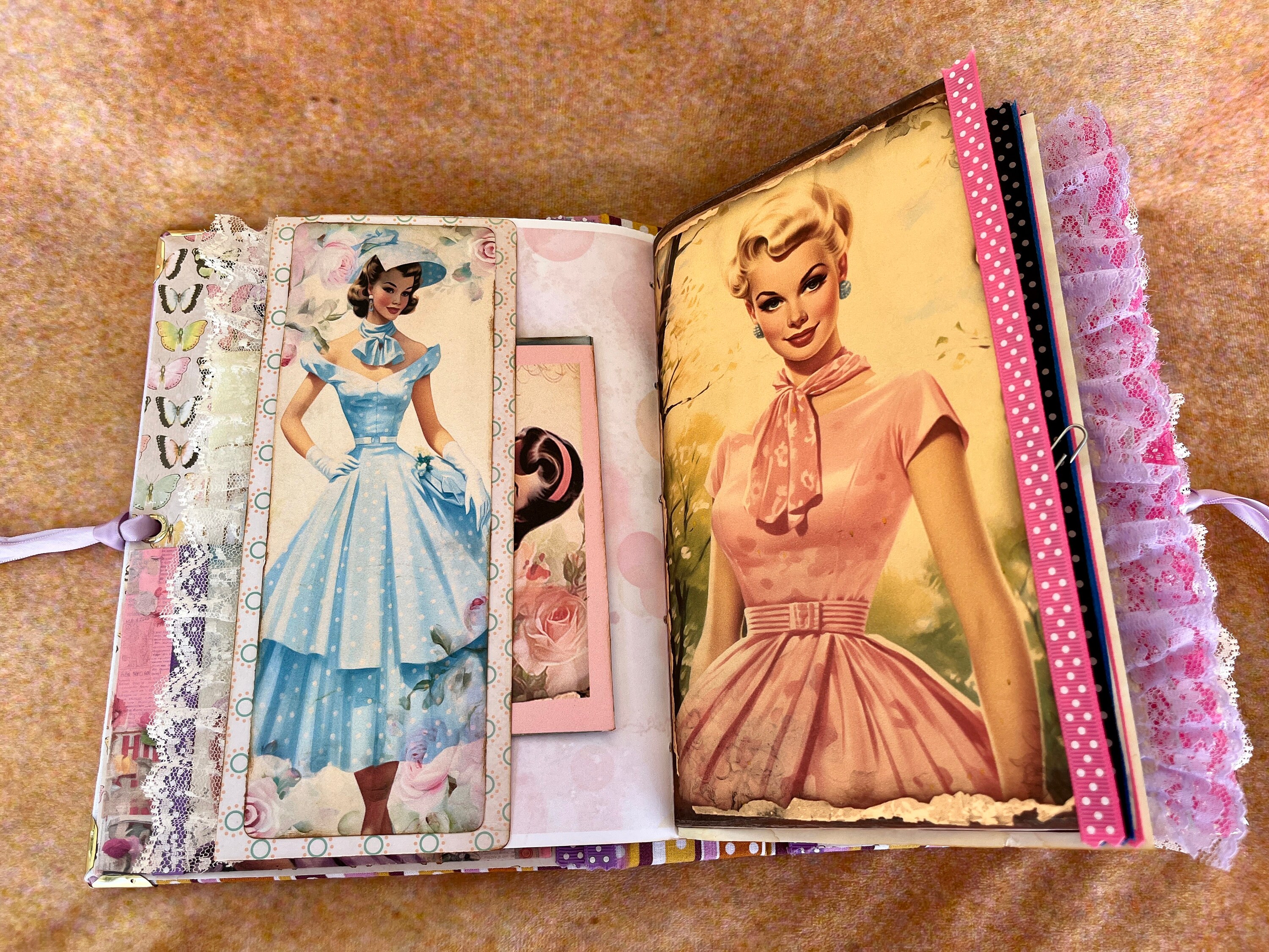 Handmade 1950s Fashion Junk Journal - Writing Journal - Unique Gift - Etsy