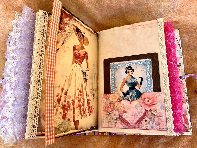 Handmade 1950s Fashion Junk Journal - Writing Journal - Unique Gift - Etsy