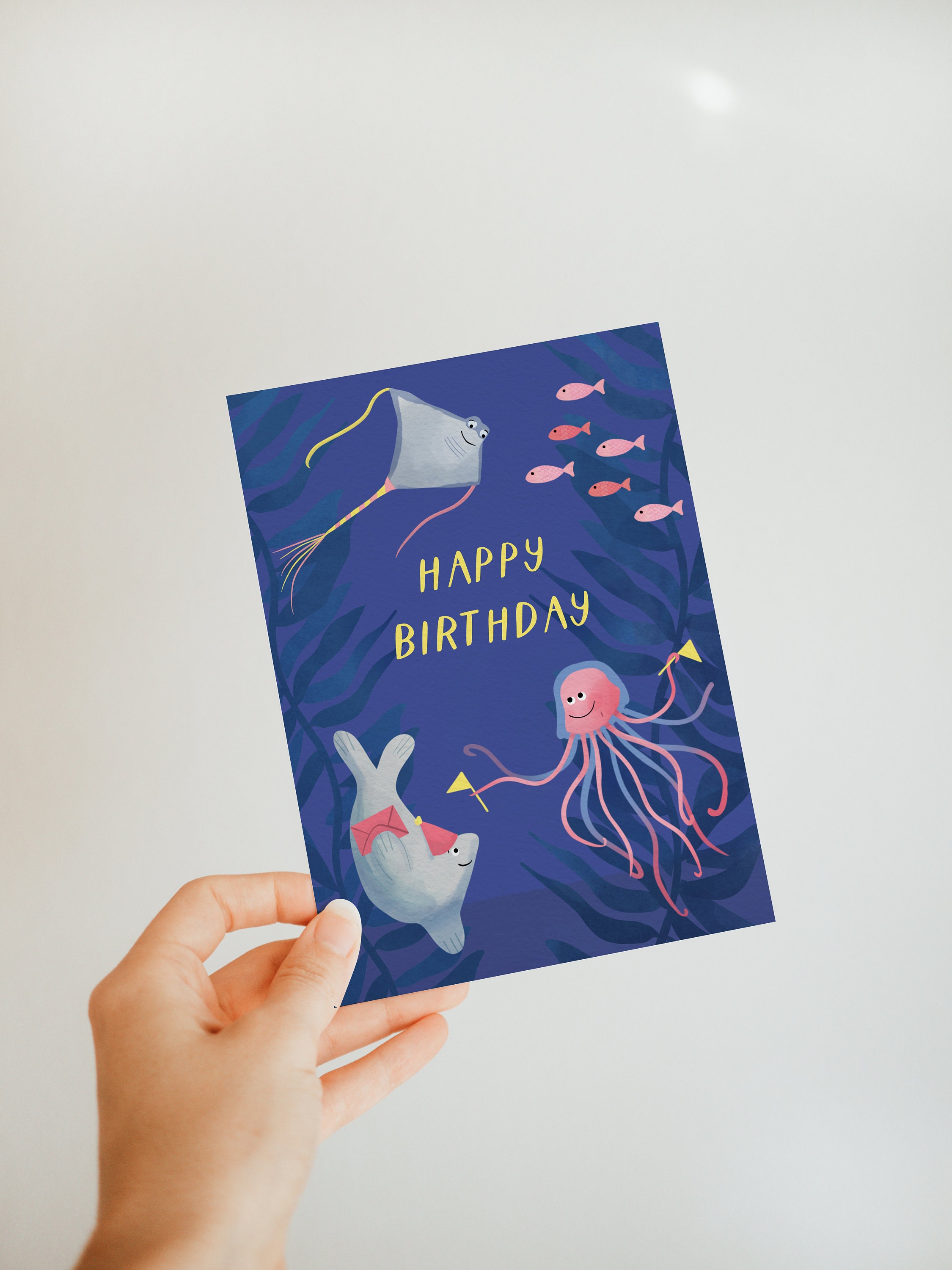 Underwater Birthday Card, Kids Ocean Birthday Card, Children's Sea ...
