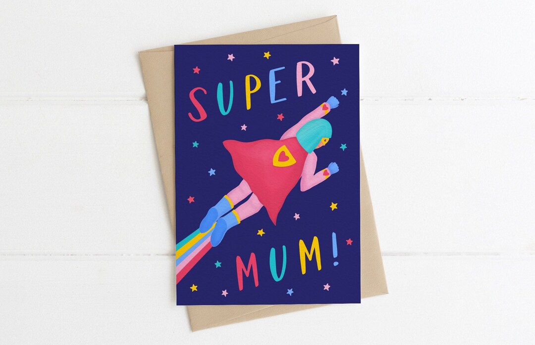 Super Mum Card: Mother's Day Superhero Card - Etsy Österreich