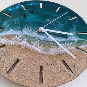 Ocean/ Beach Waves -blue Resin Wall Clock 12". Housewarming/ Valentine ...