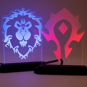 Engraved Light Sign | Wow | Horde, Alliance - Etsy