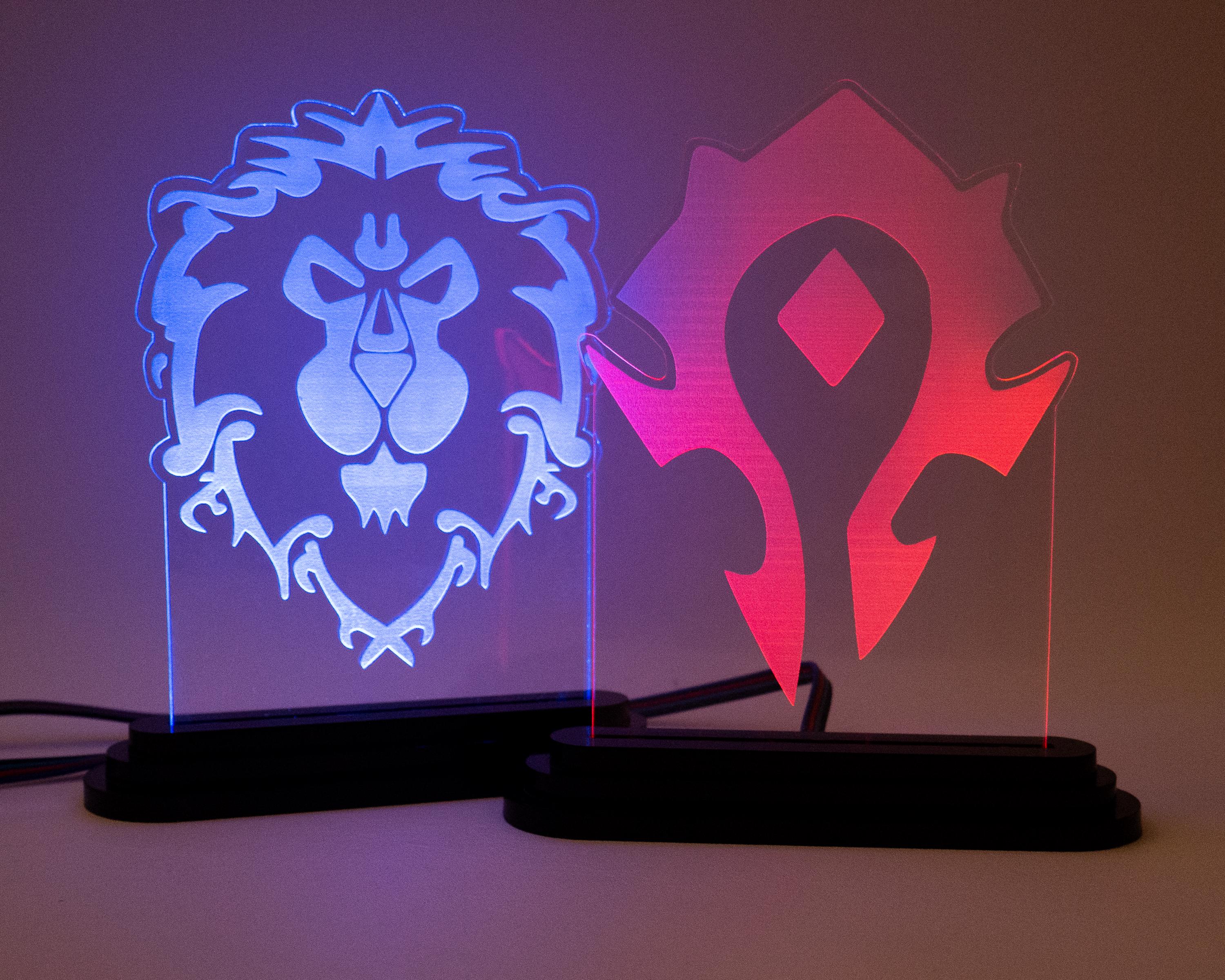 Engraved Light Sign | Wow | Horde, Alliance - Etsy