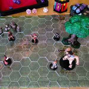 Clear Grid Map Overlay | D&D, Pathfinder (1-inch Square, 1.5-inch Hex ...