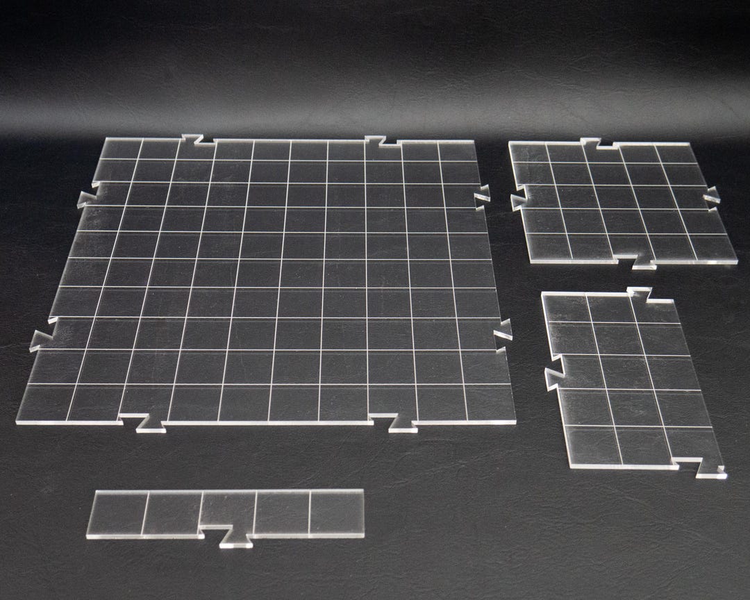 Grid Map Overlay | 1-inch Square Grid, 1.5-inch Hex Grid, Clear Perspex ...