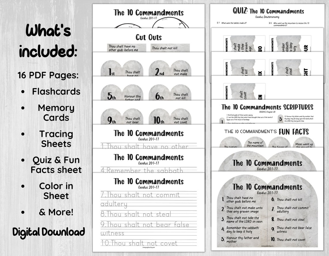 10 Commandments Moses Bible Story, Sunday School Game, Christian Kids ...