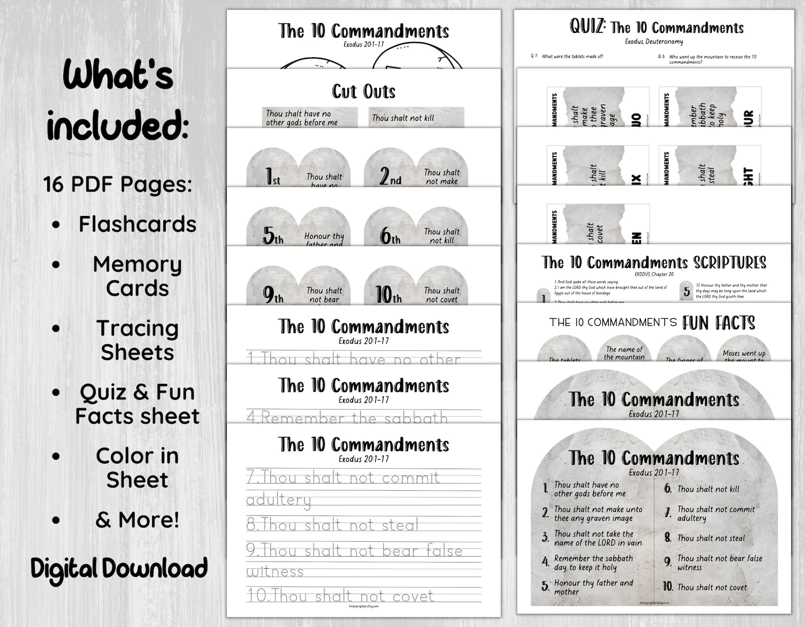 10 Commandments Moses Bible Story, Sunday School Game, Christian Kids ...