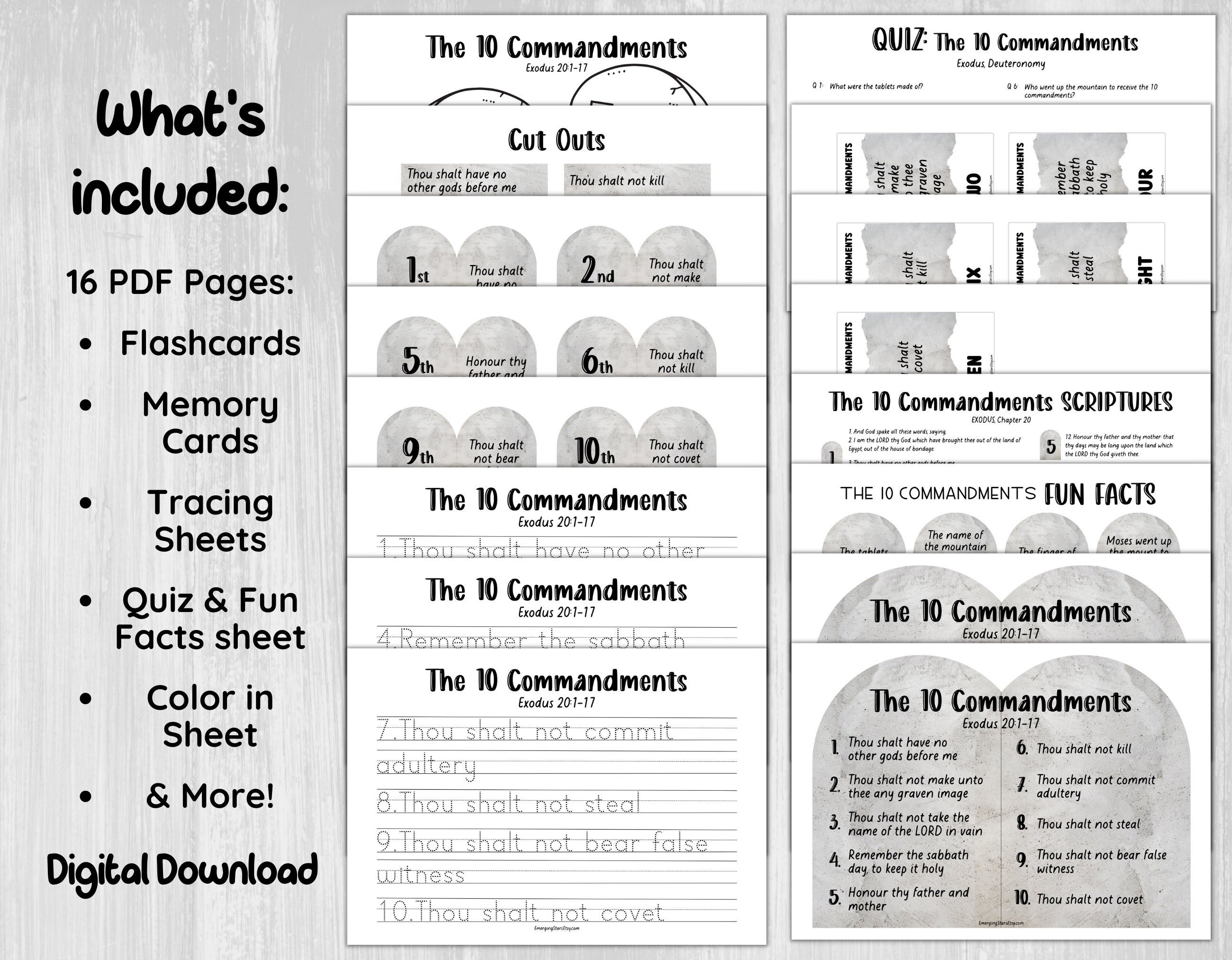 10 Commandments Moses Bible Story, Sunday School Game, Christian Kids ...