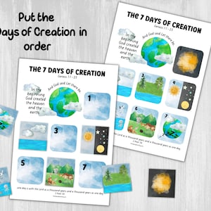 7 Days of Creation Printable Kids Bible Activity, Sunday School Story ...
