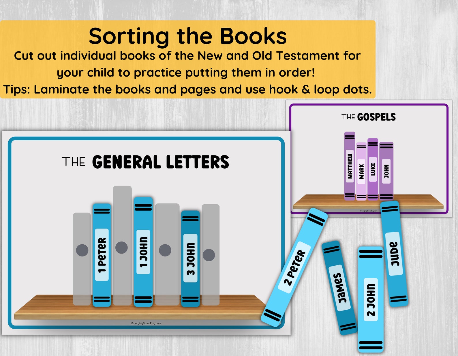 Books of the Bible Practice Game/ Printable Kids Bible Sorting Activity ...