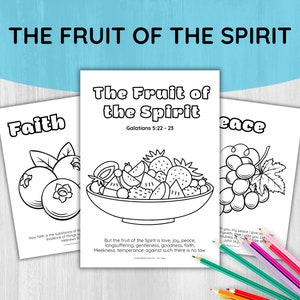 Fruit of the Spirit Color in Bible Activity for Kids, Faith Based ...