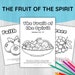 Fruit of the Spirit Color in Bible Activity for Kids, Faith Based ...