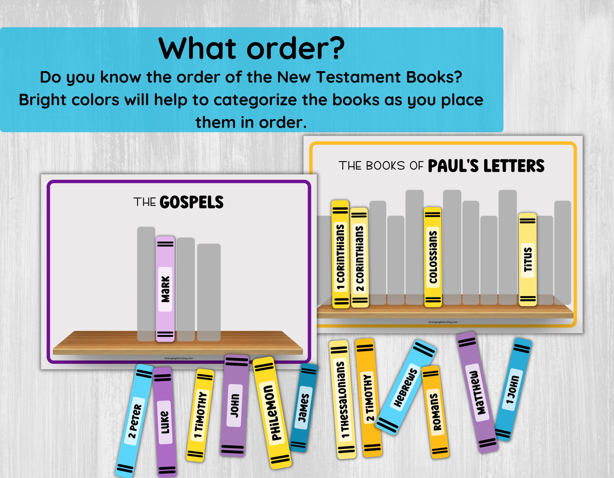 New Testament Books of the Bible Kids Sorting Activity Printable ...