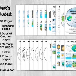 7 Days of Creation Printable Kids Bible Activity, Sunday School Story ...