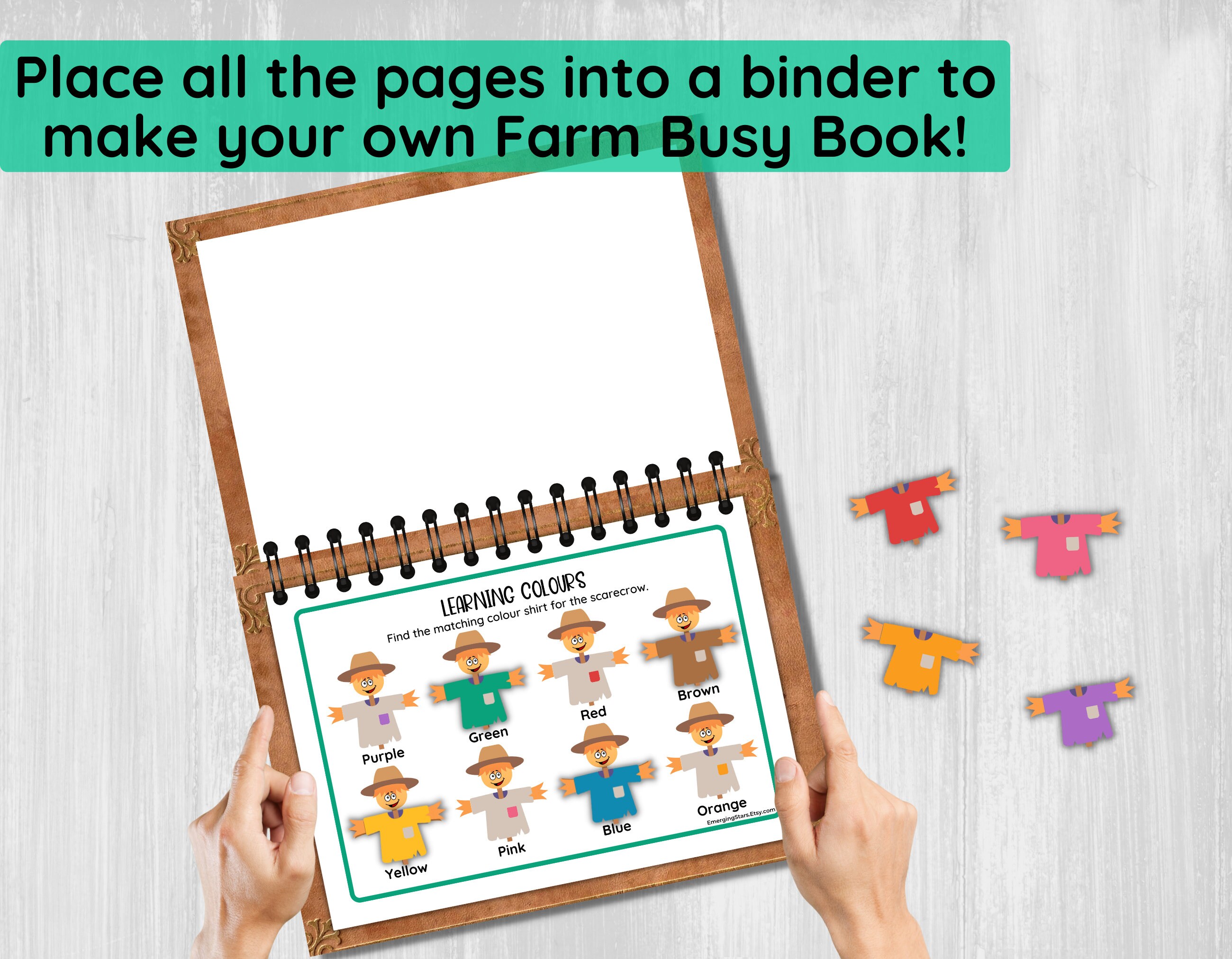 Farm Toddler Busy Book Printable, Preschool Quiet Book on Farm Animals ...