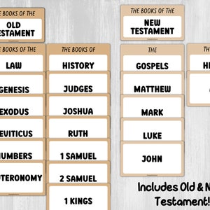 Flashcards Books of the Bible/ Children's Bible Sorting Activity ...