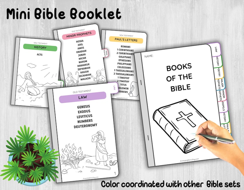 Ultimate Books of the Bible, Color in Bookmarks, Kids Bible Sorting ...