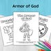 Armor of God Color in Pages for Kids, Christian Bible Verse Coloring ...