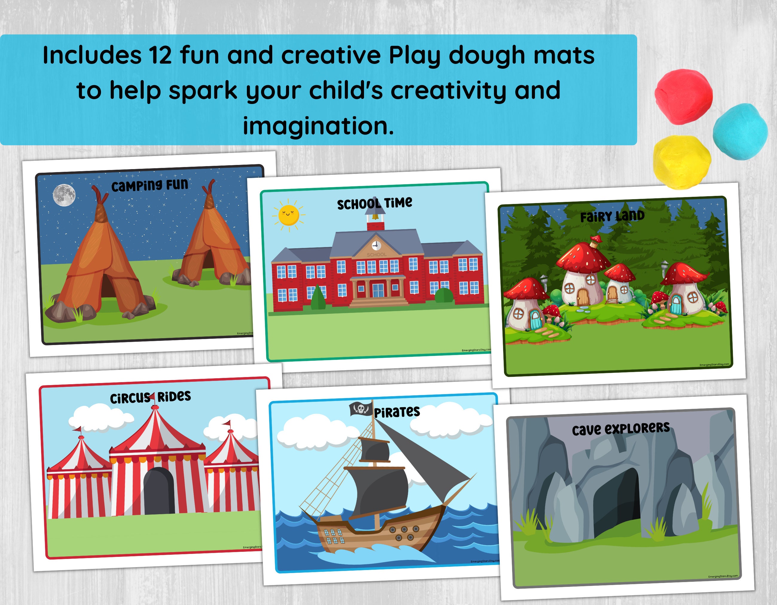 Play Dough Mats/ Toddler Play Dough Mat Activity/ Play Doh/ Montessori ...