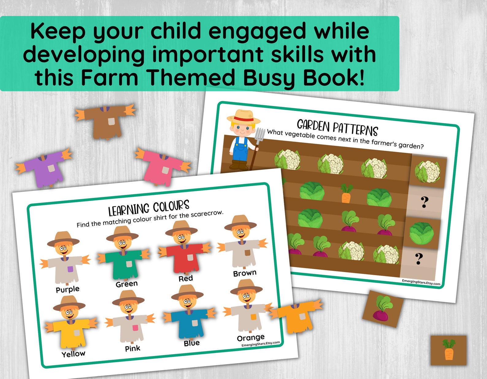 Farm Toddler Busy Book Printable, Preschool Quiet Book on Farm Animals ...