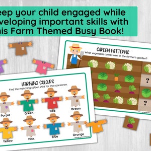 Farm Toddler Busy Book Printable, Preschool Quiet Book on Farm Animals ...