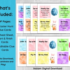 Kids Easter Egg Hunt Clue Cards, Easter Scavenger Hunt, Treasure Hunt ...