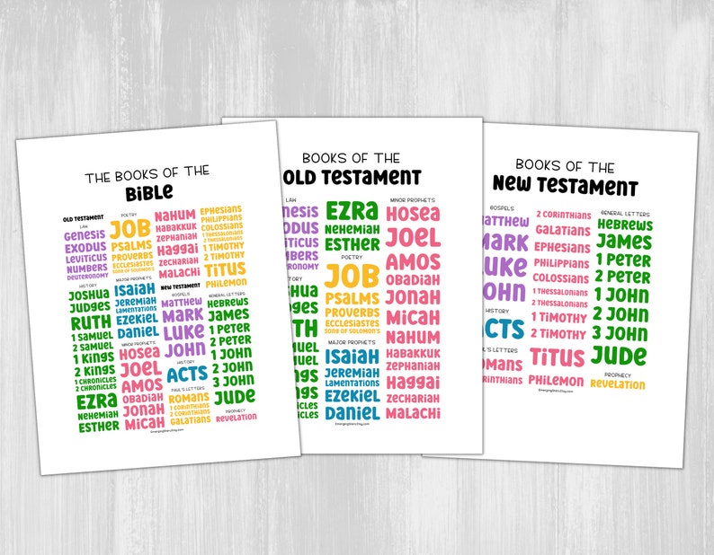 Books of the Bible Poster for Kids/ Educational New and Old - Etsy ...