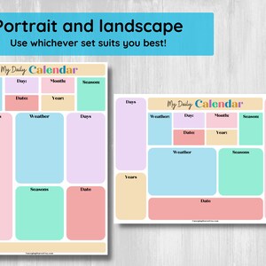 Children's Montessori Daily Calendar/ Interactive Home School Calendar ...