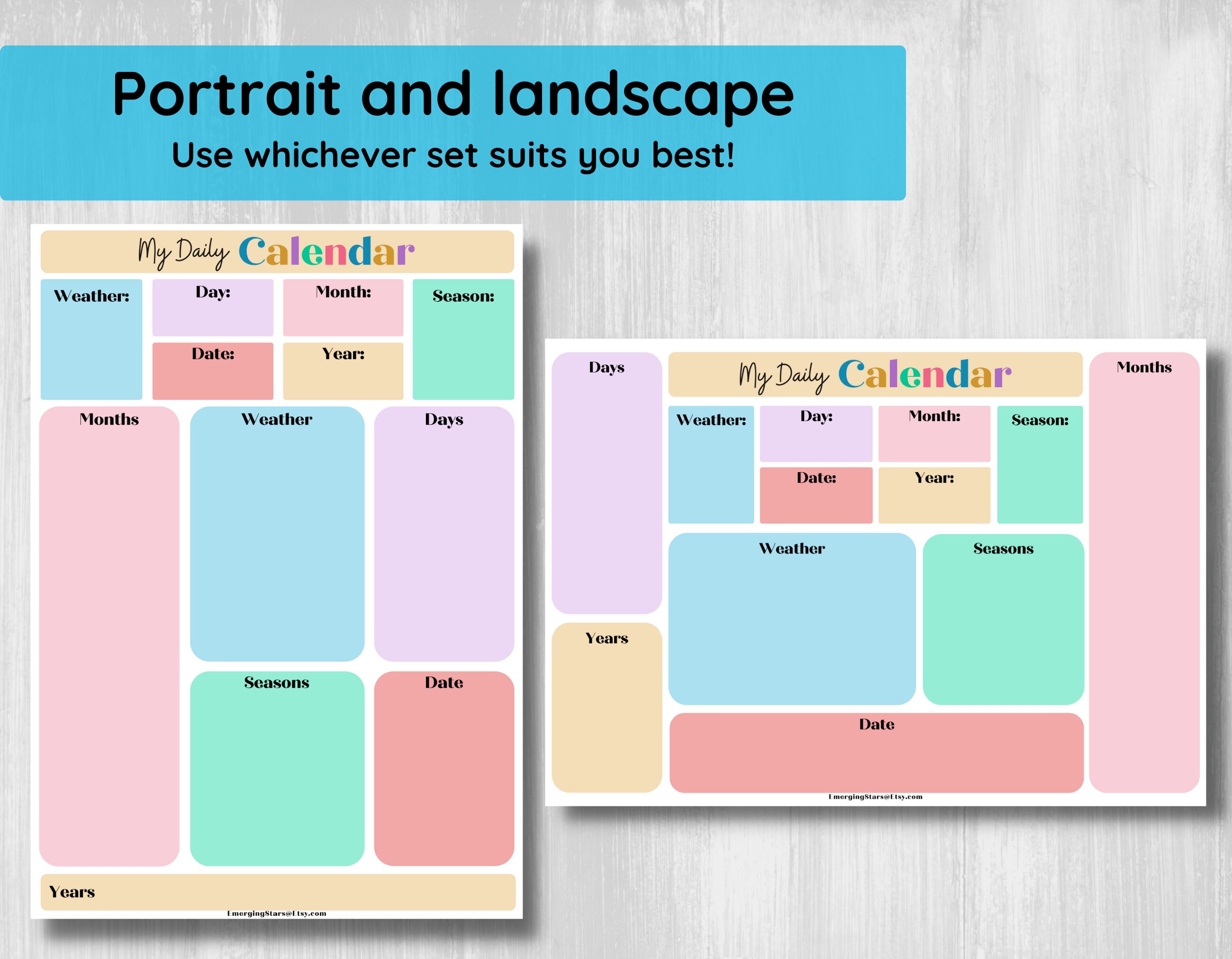 Children's Montessori Daily Calendar/ Interactive Home School Calendar ...