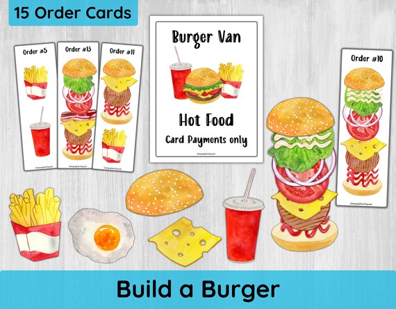 Preschool Build a Burger Game Toddler Printable Burger | Etsy