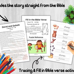 David & Goliath Bible Hero Character Activity for Kids, Faith Bible ...